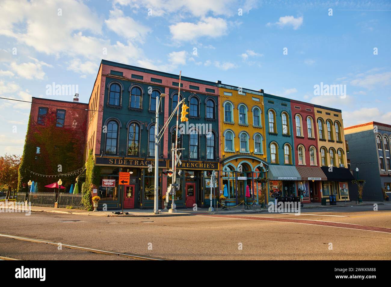 Colorful Historic Downtown Ypsilanti Street Scene Stock Photo - Alamy