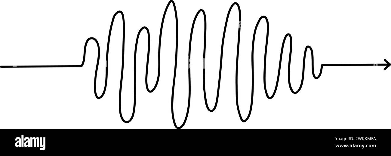 Chaotic line arrow. Doodle chaos simple drawn symbol, confused messy ...