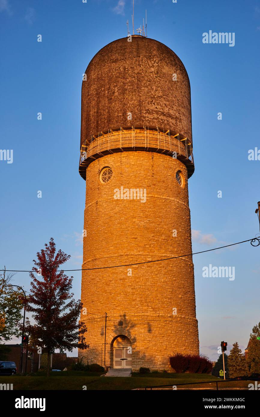 Golden Hour Sunlight on Ypsilanti Water Tower, Michigan Stock Photo - Alamy
