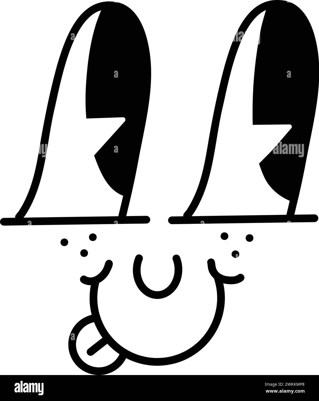 Retro 30s cartoon mascot character funny face. 50s, 60s old animation ...