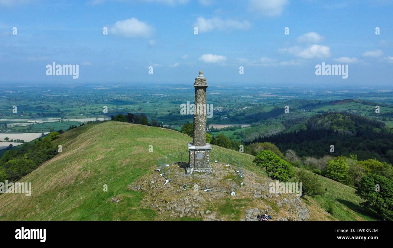 The beautiful tourist hotspot of Rodneys Pillar in Powys, Wales, on the ...