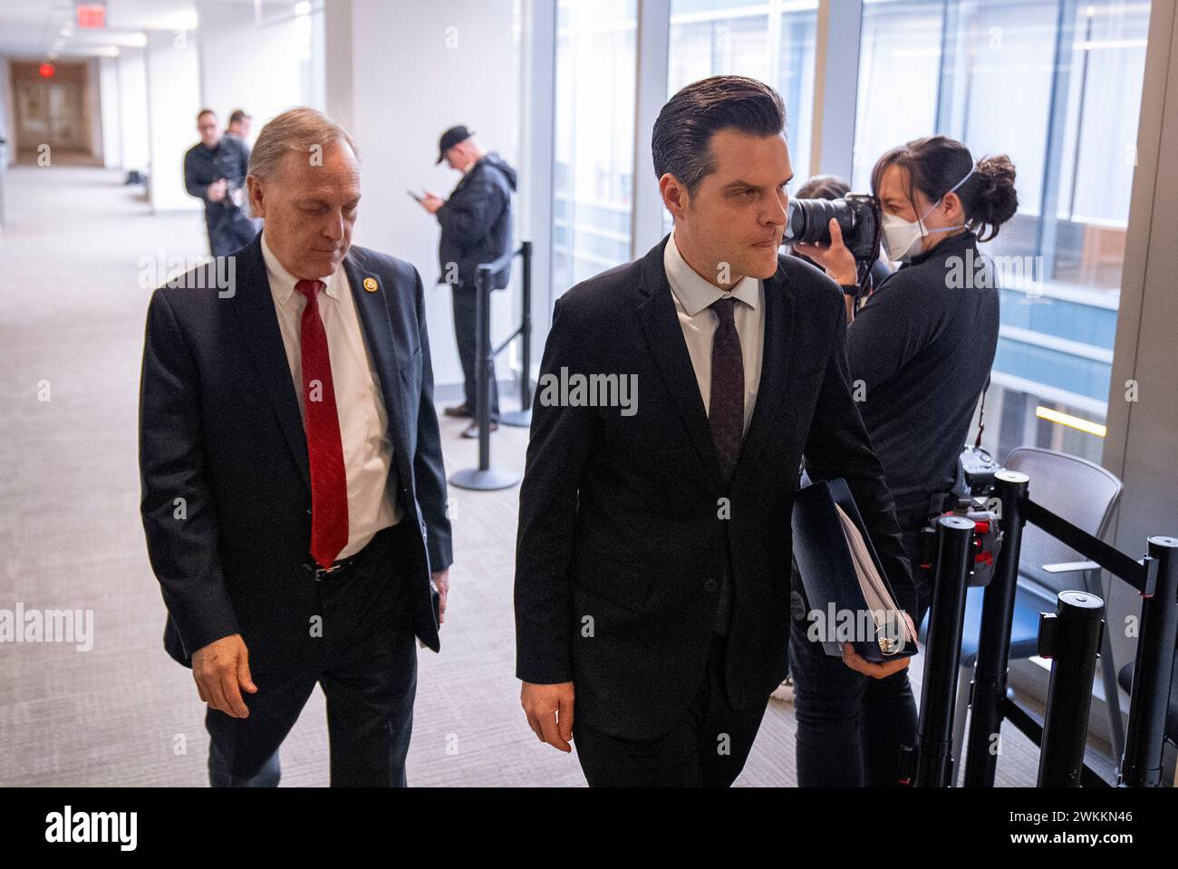 Rep. Andy Biggs, R-Ariz., left, and Rep. Matt Gaetz, R-Fla., right ...