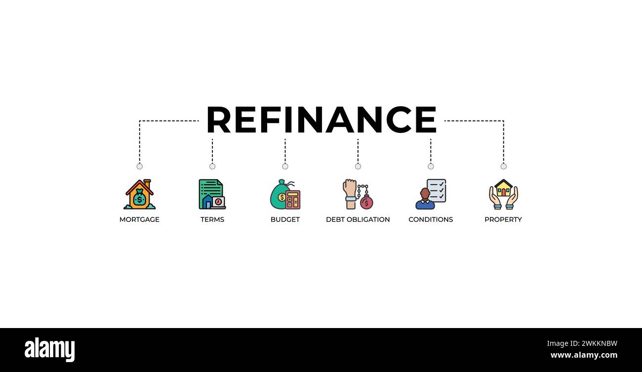 Refinance banner web icon vector illustration concept with an icon of ...