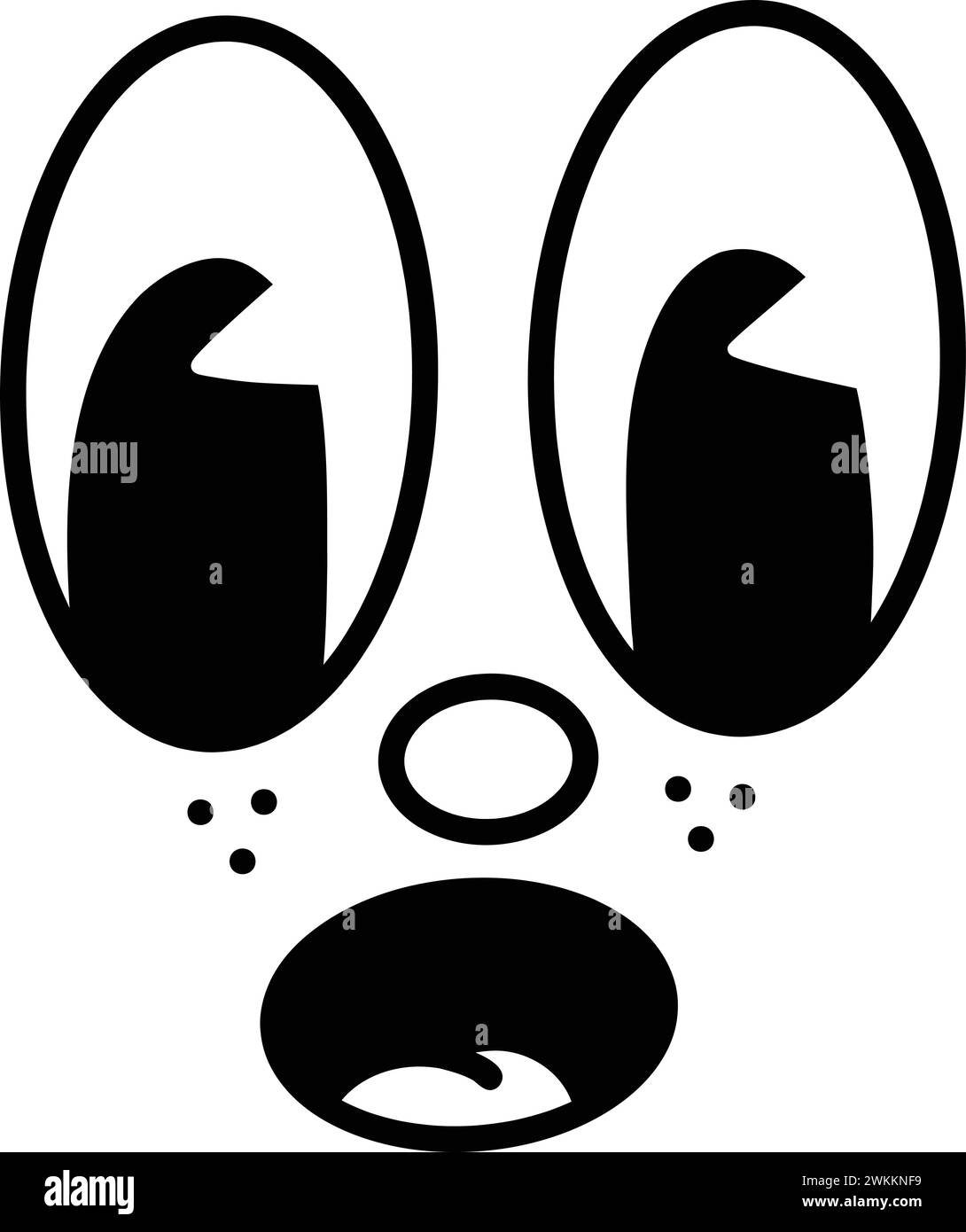 Retro 30s cartoon mascot character funny face. 50s, 60s old animation ...