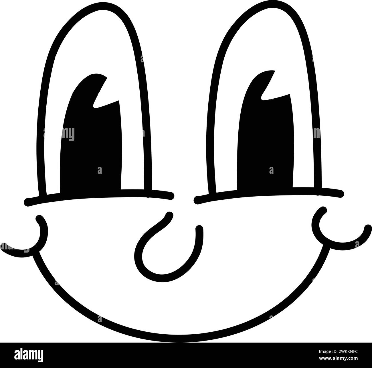 Retro 30s cartoon mascot character funny face. 50s, 60s old animation ...