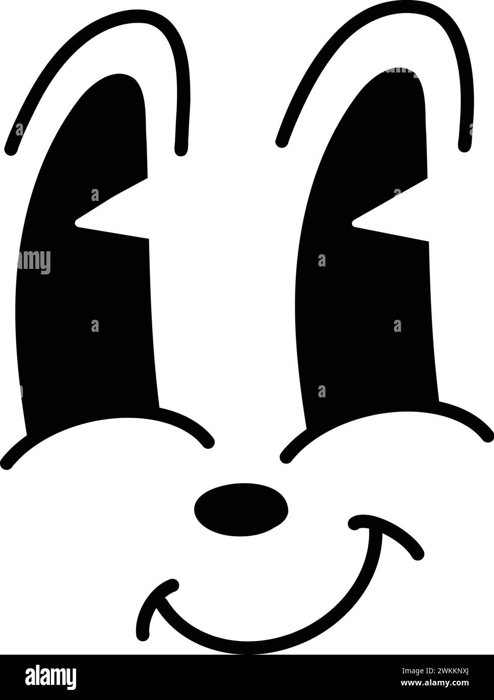 Retro 30s cartoon mascot character funny face. 50s, 60s old animation ...