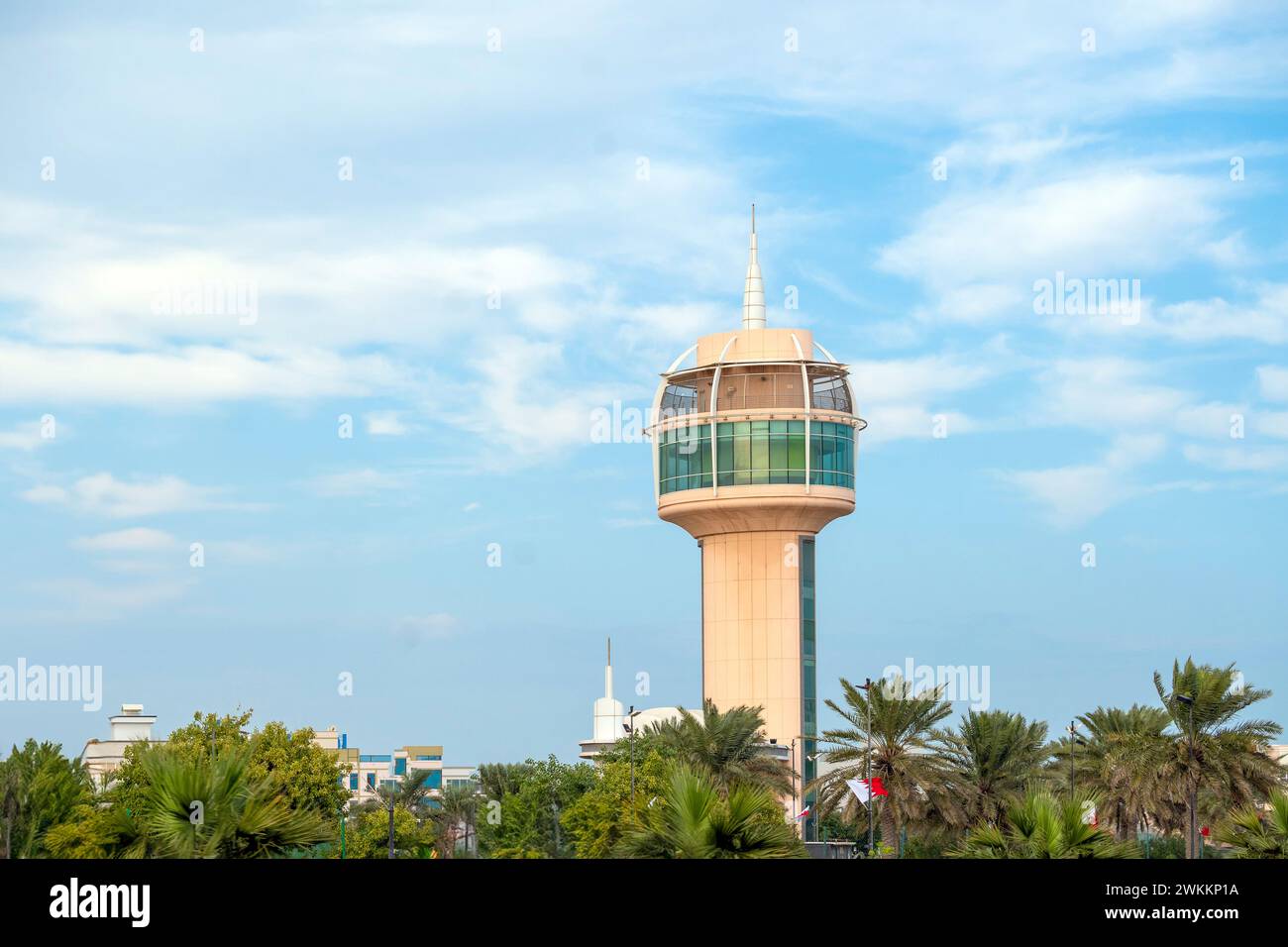 Beautiful building and the coffee house tower in Prince Khalifa Bin ...