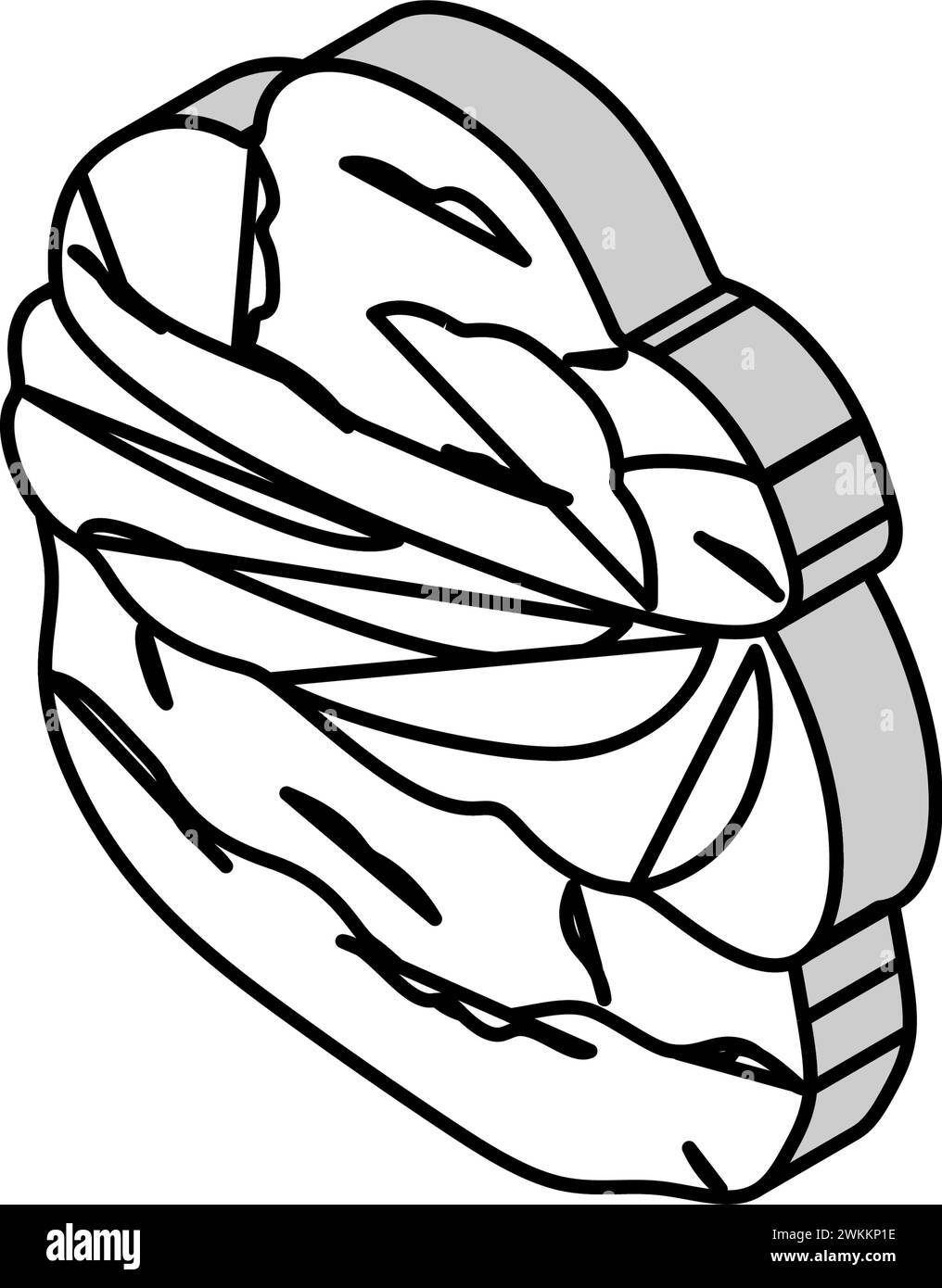 vanilla cream puff food snack isometric icon vector illustration Stock ...