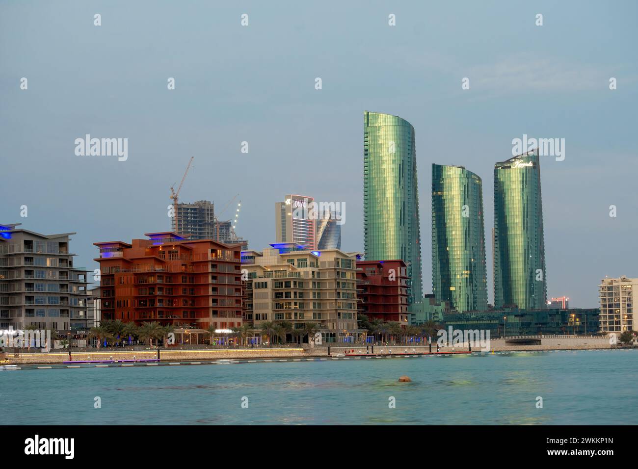 Bahrain Financial Harbor, Harbor Towers, Bahrain Skyline view sunset ...