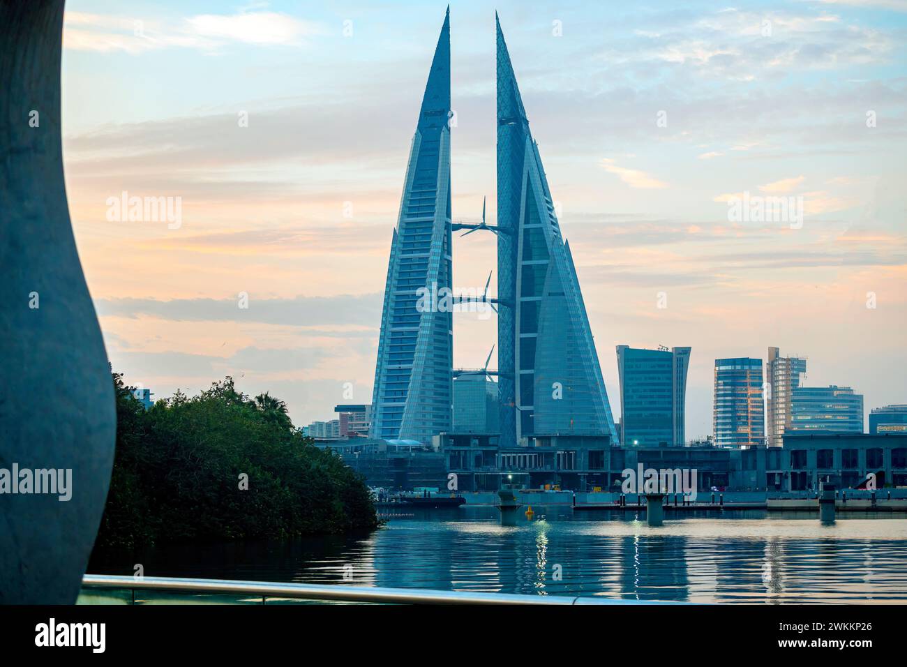 World Trade Center skyscraper and skyline of Manama City Bahrain Stock ...