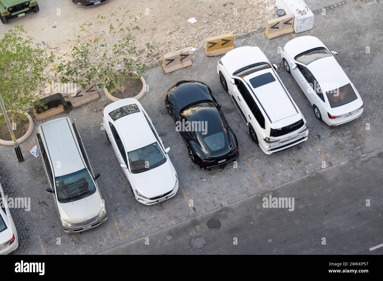 Parking lot, aerial view Stock Photo - Alamy