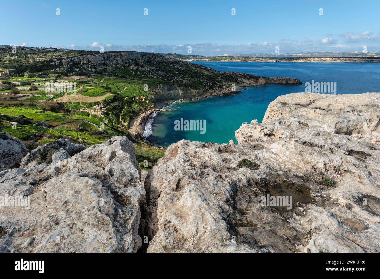 Selmun Bay (also known as Imgiebah Bay), Selmun, near Mellieha, Malta ...