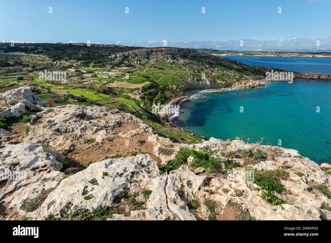 Selmun Bay (also known as Imgiebah Bay), Selmun, near Mellieha, Malta ...
