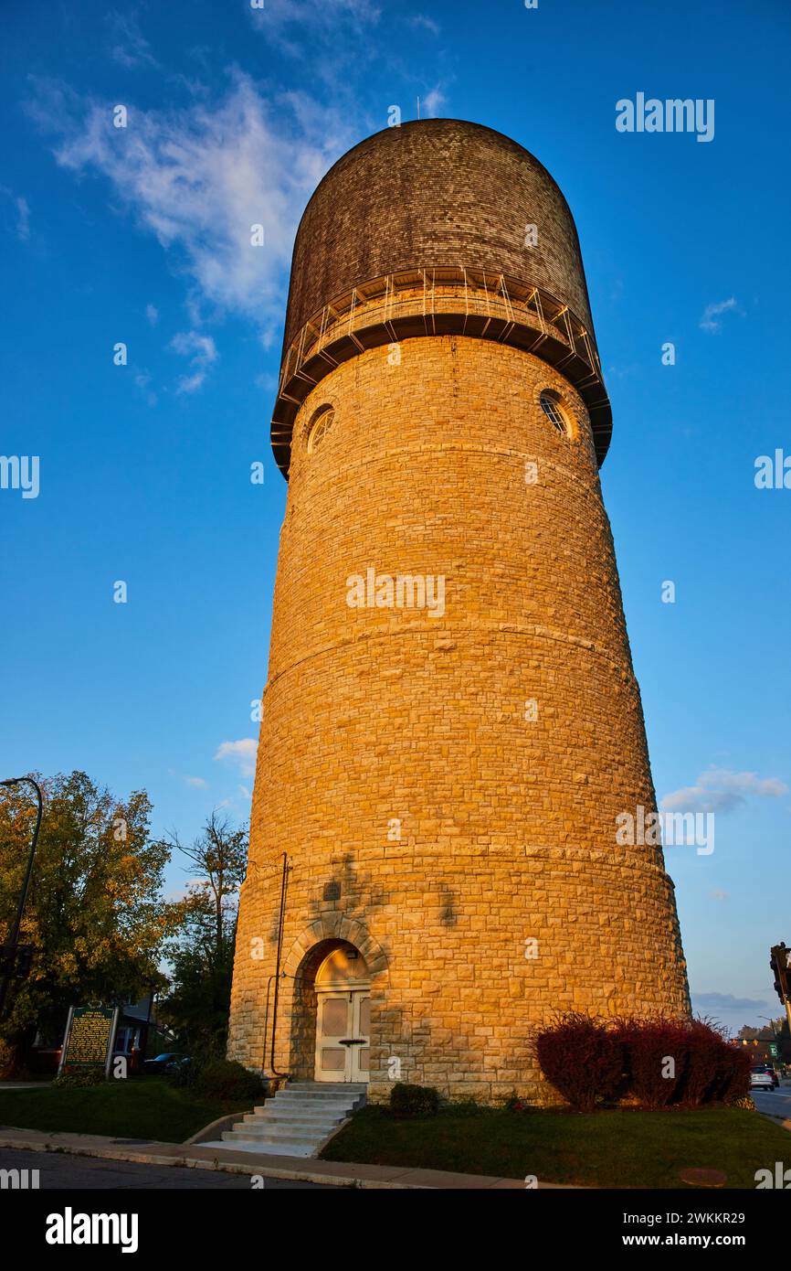 Golden Hour at Ypsilanti Water Tower - Historical Landmark Lawn View ...