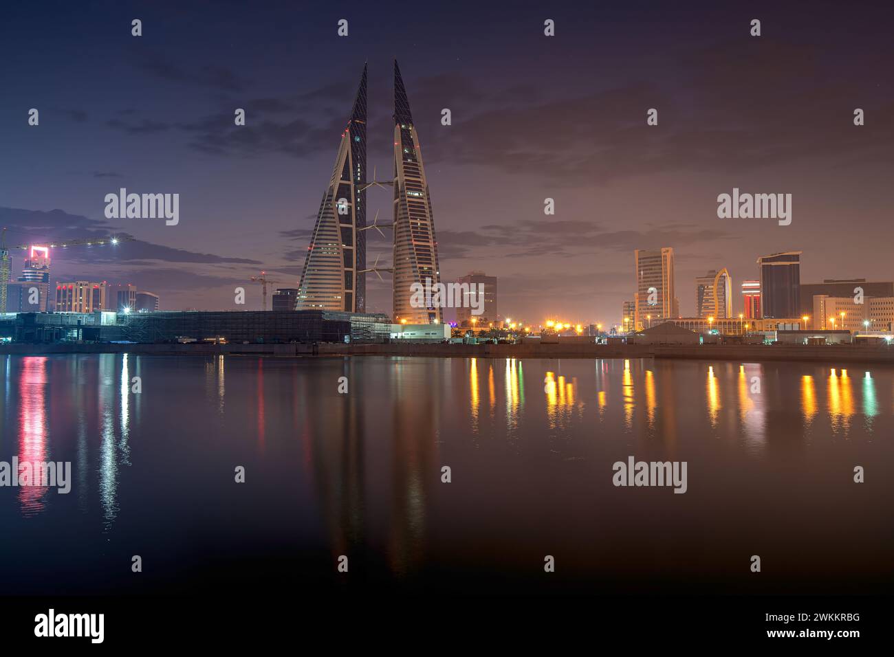 Bahrain Financial Harbor, Harbor Towers, Bahrain Skyline view sunset ...