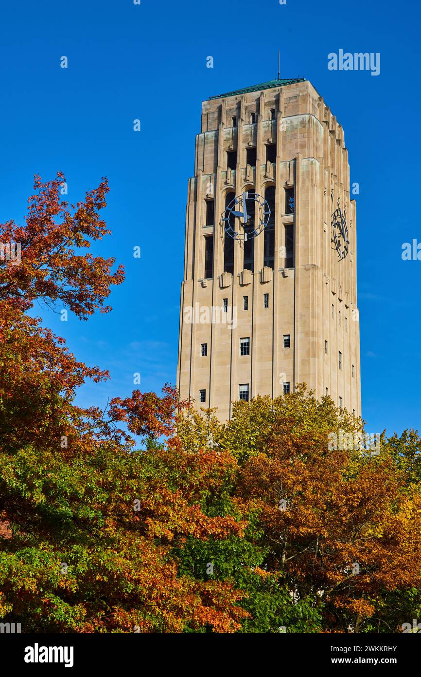 Autumn Clock Tower at University of Michigan Stock Photo - Alamy