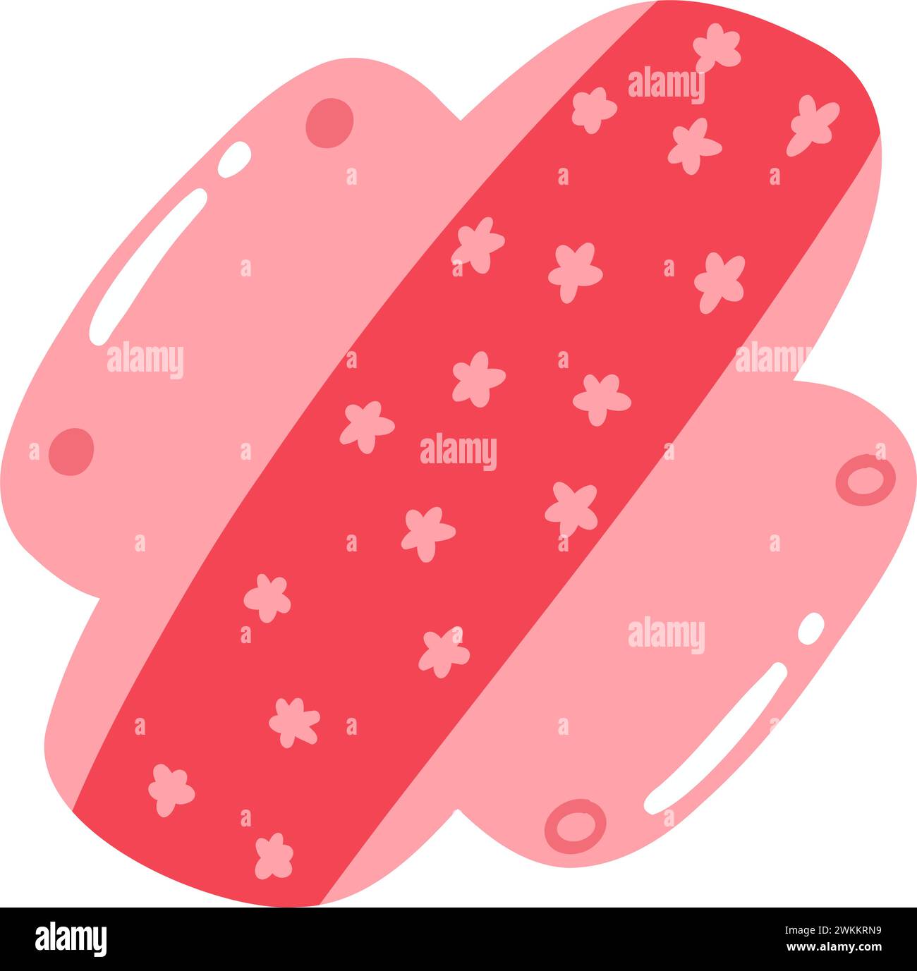 Hand drawn period pad, concept of woman menstrual cycle, feminine ...