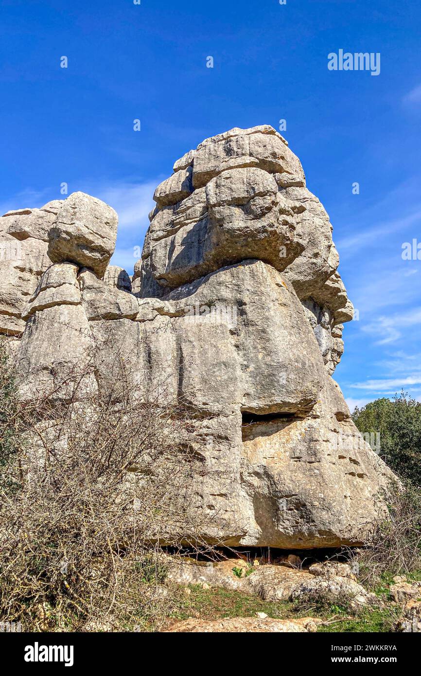 Hiking the Torcal de Antequerra National Park, limestone rock ...