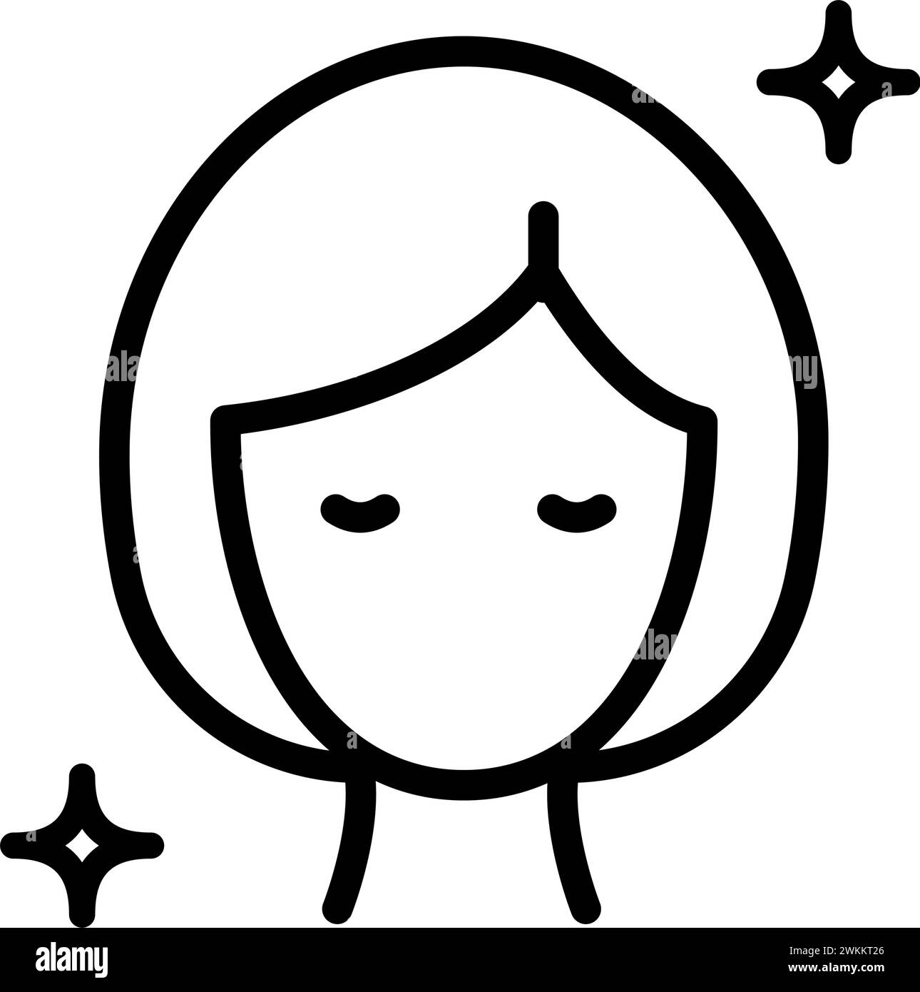 Woman face linear icon. Young and healthy skin. Thin line illustration ...