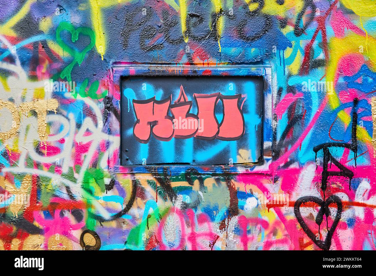 Graffiti on wall in downtown hi-res stock photography and images - Alamy