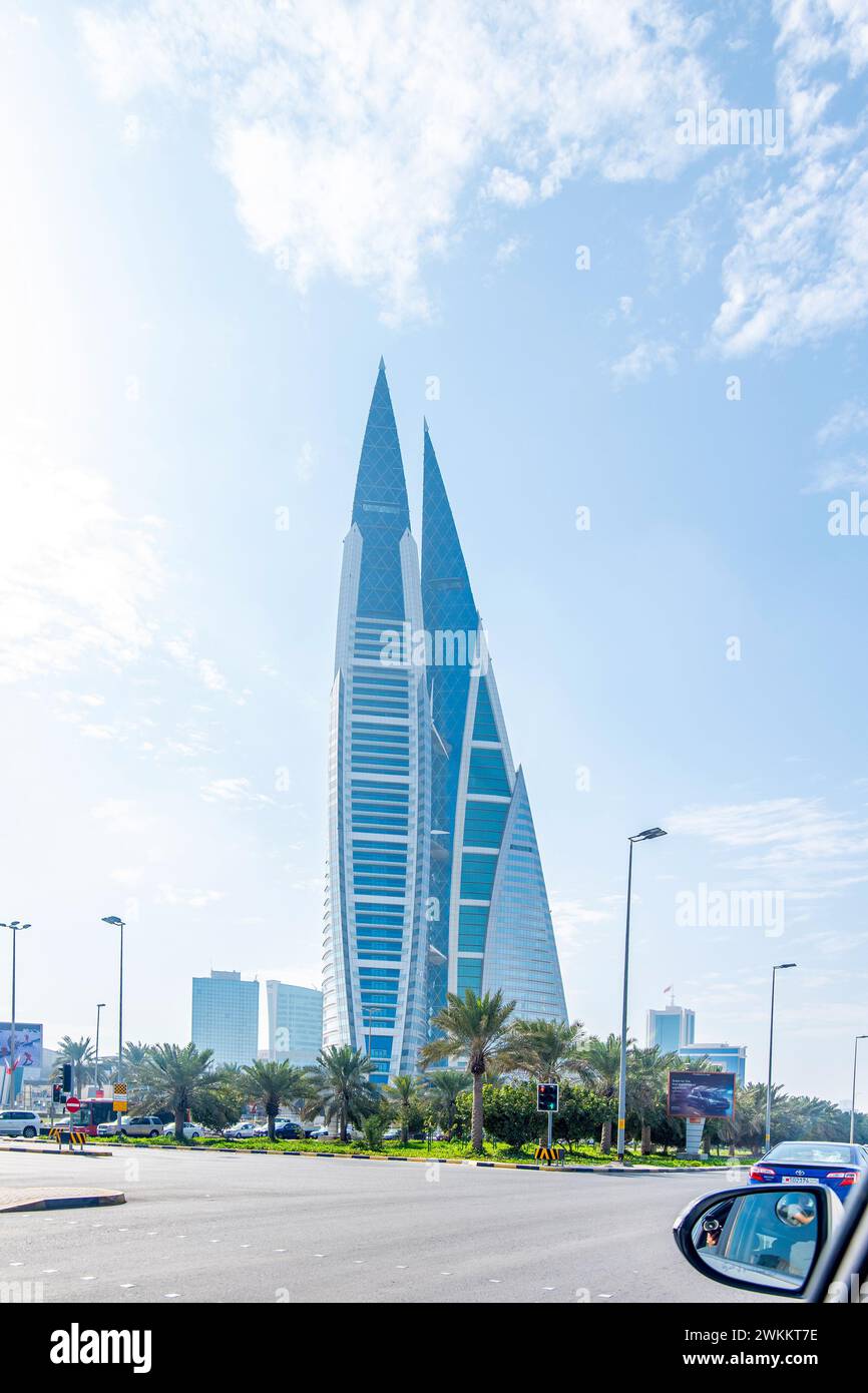 Bahrain Financial Harbor, Harbor Towers, Bahrain Skyline view sunset ...