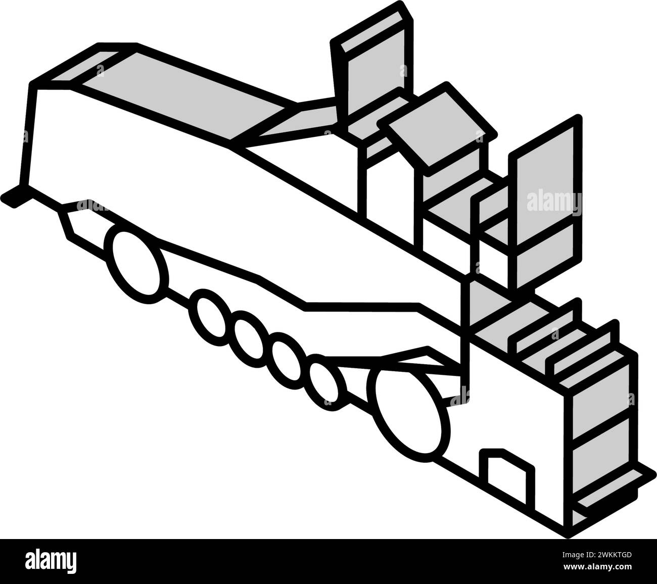 paving machine civil engineer isometric icon vector illustration Stock ...