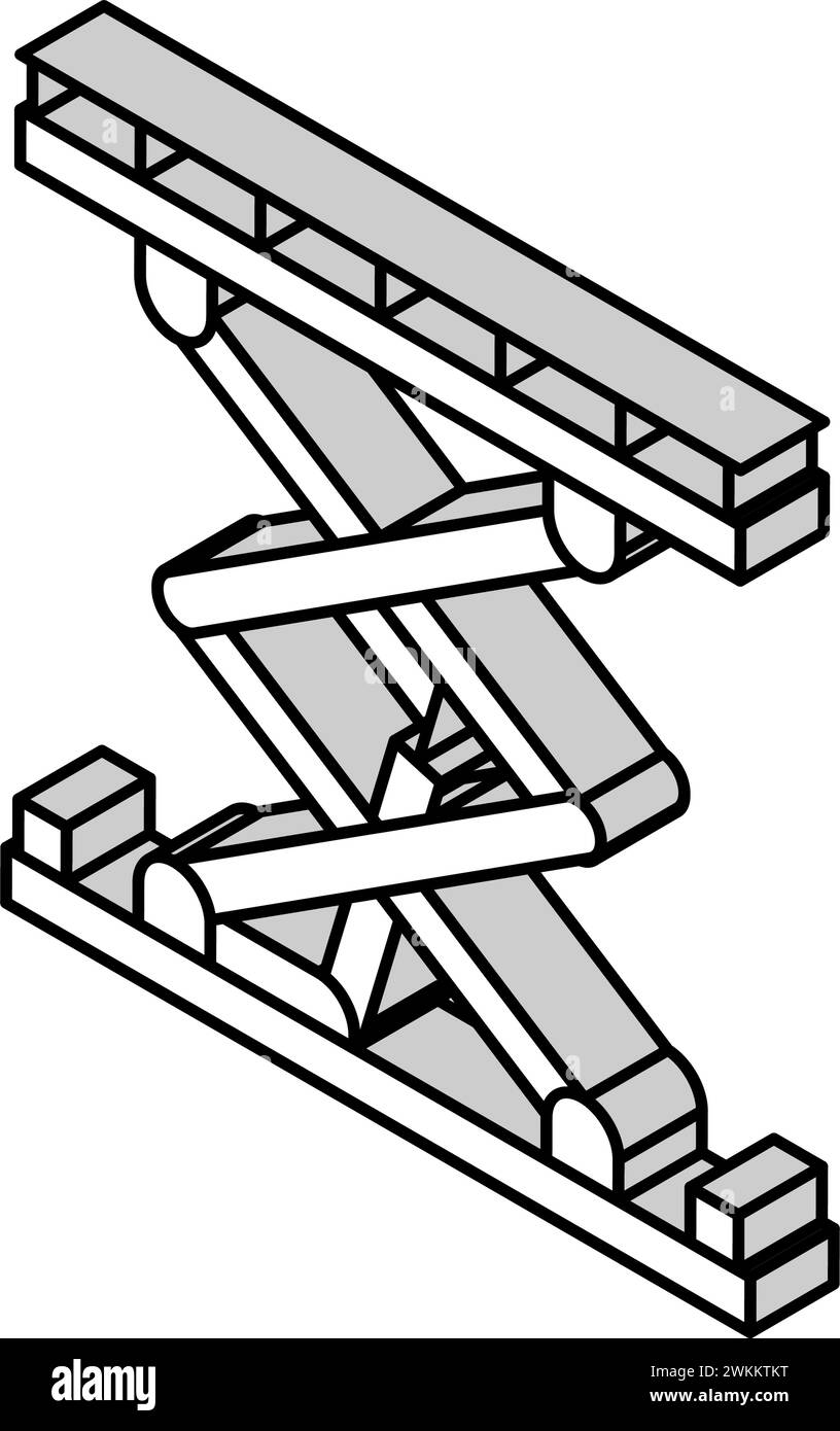 hydraulic lift platform civil engineer isometric icon vector ...