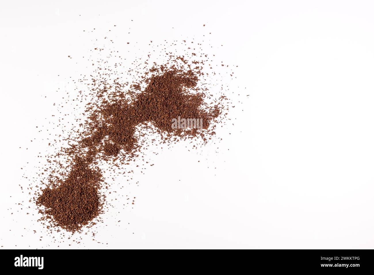 Coffee grains spilled on white background. Color version Stock Photo ...