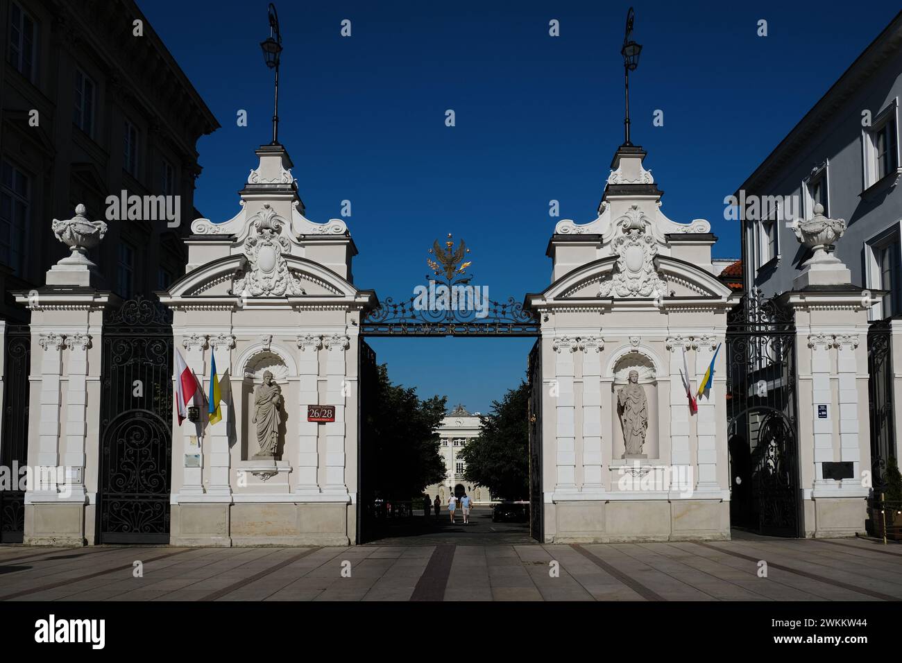 Warsaw, Poland - August 12, 2023. University of Warsaw main gate, the ...