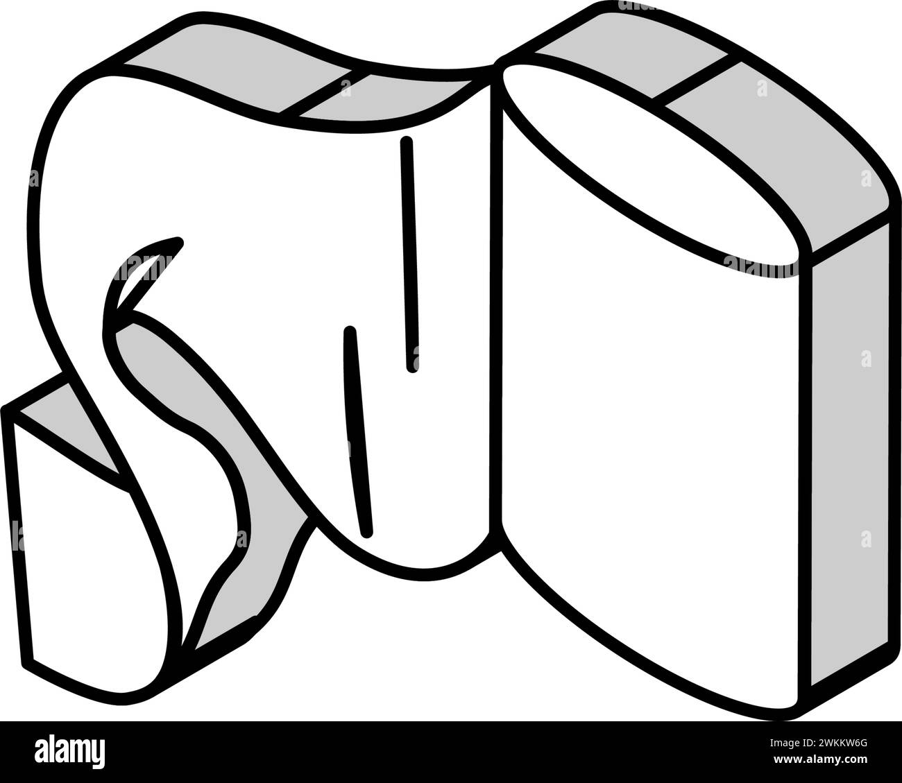 paper towel unrolling isometric icon vector illustration Stock Vector ...
