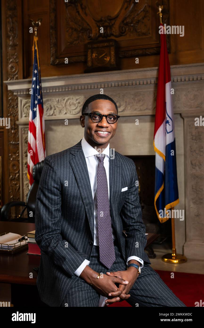 Portrait of Cleveland, Ohio mayor Justin Bibb Stock Photo - Alamy