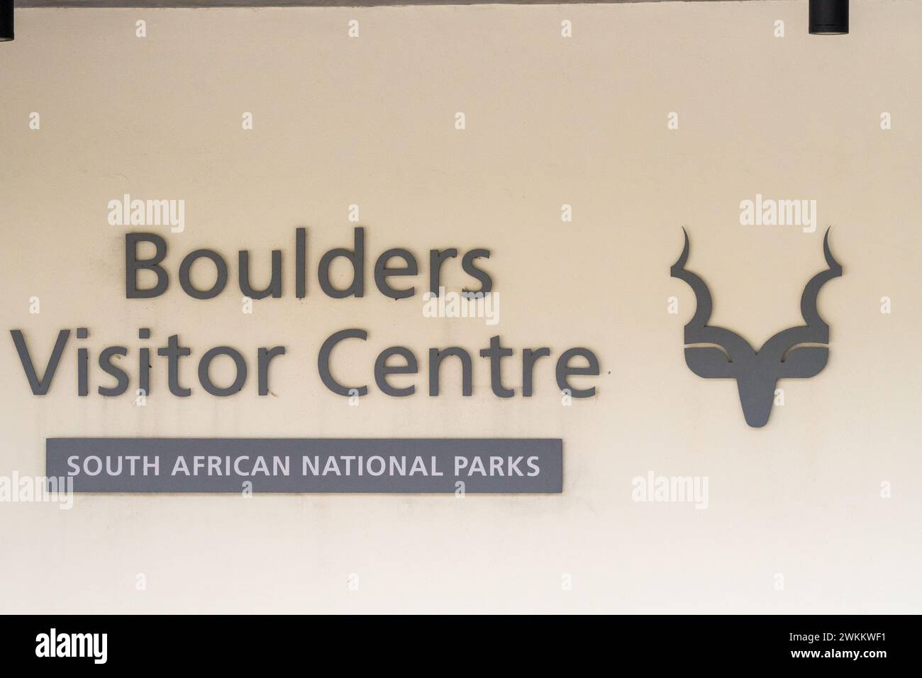 South African national parks or Sanparks logo and sign or signage on a ...