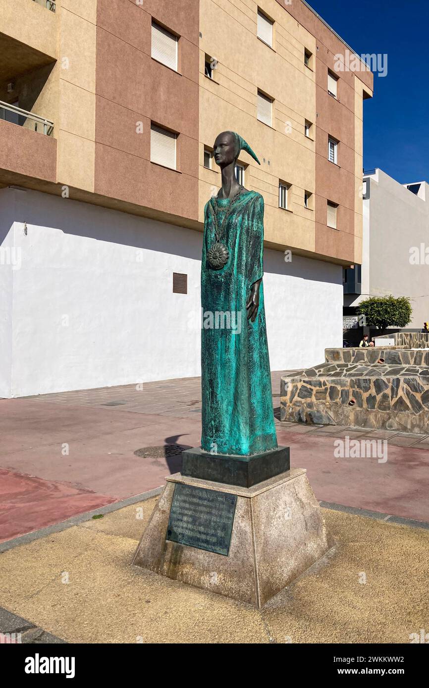 RINCON DE LA VICTORIA, SPAIN - FEBRUARY 21, 2024: Statue of Noctiluca ...