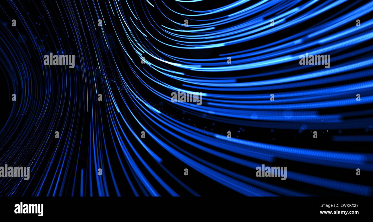 Blue color particles line moving hi-res stock photography and images ...