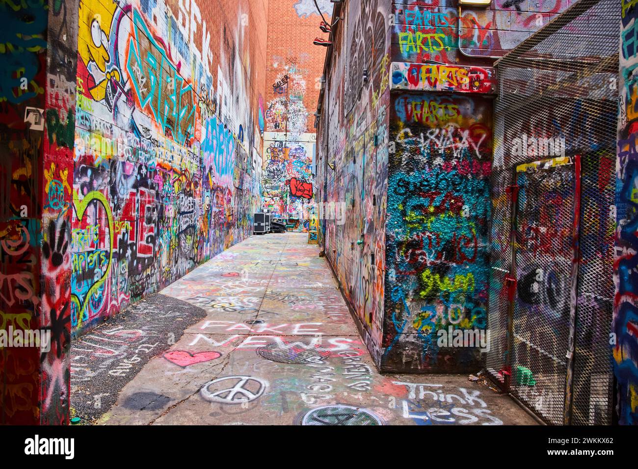 Vibrant Urban Graffiti Alleyway in Ann Arbor, Michigan Stock Photo - Alamy