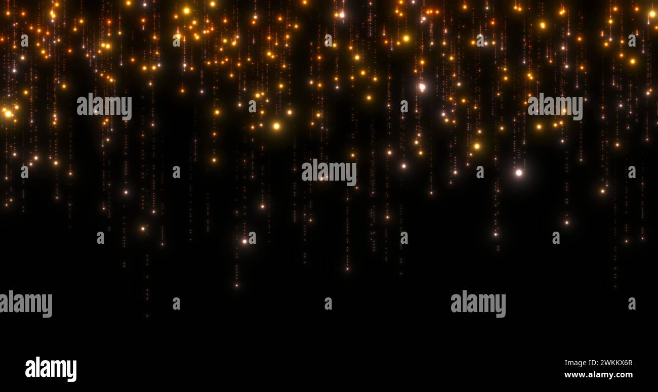 An orange wall of slowly falling rain. Orange, yellow, white particles ...