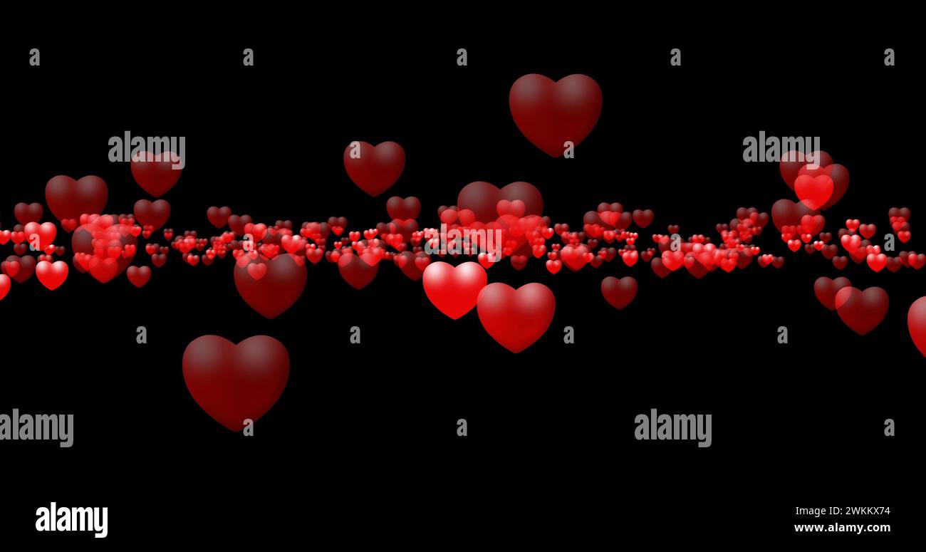 Flying hearts border flat hi-res stock photography and images - Alamy