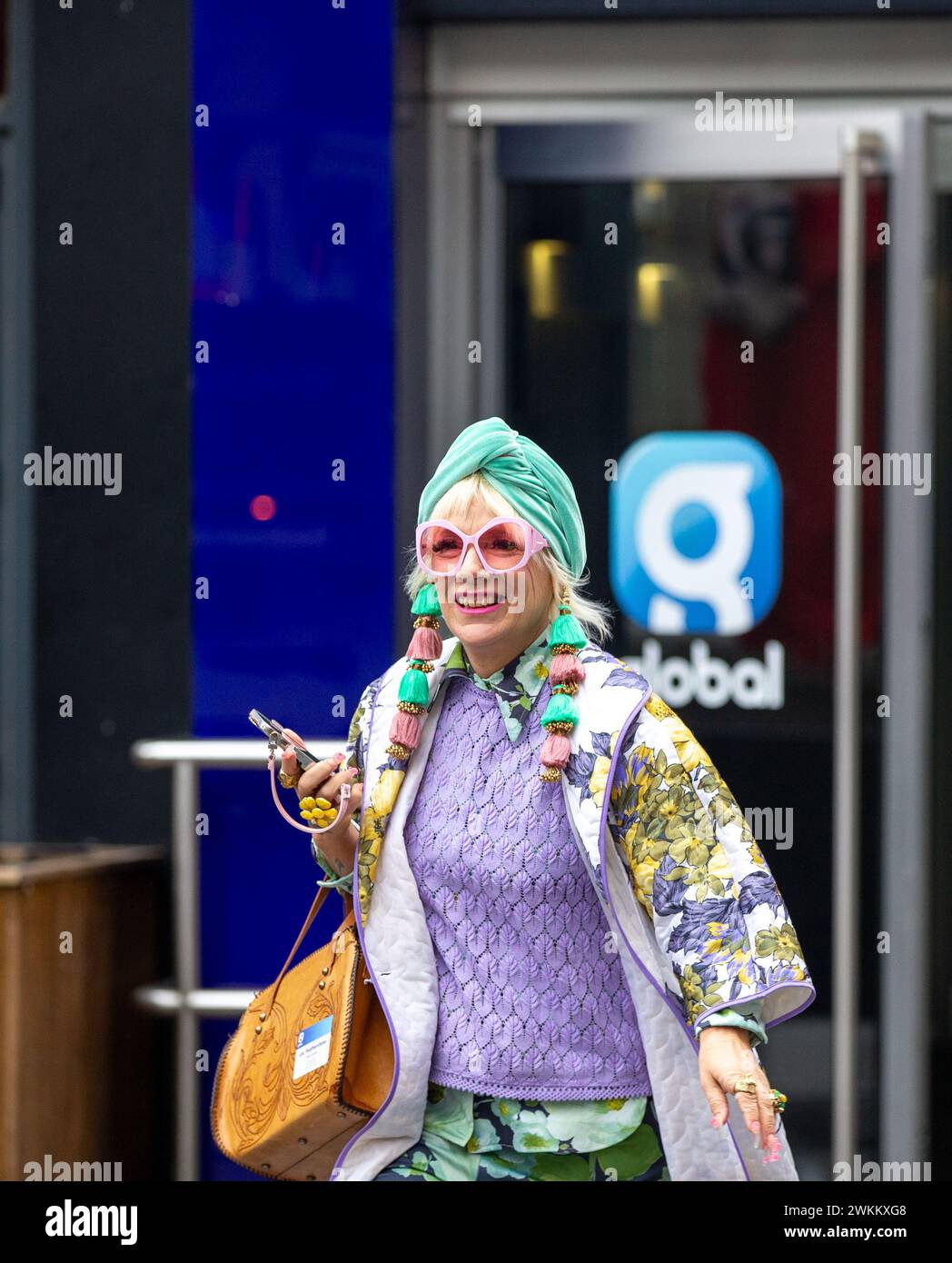 London,uk, 20th Feb 2024 Lou Featherstone Fashion Activist seen outside ...