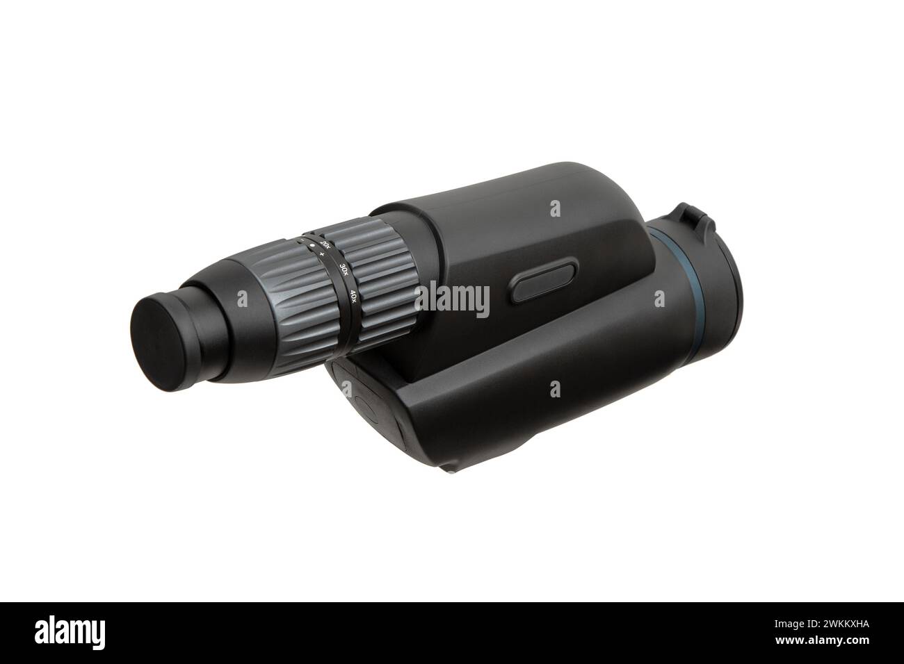 Modern spyglass. Long-range observation device. Monocular isolate on a ...