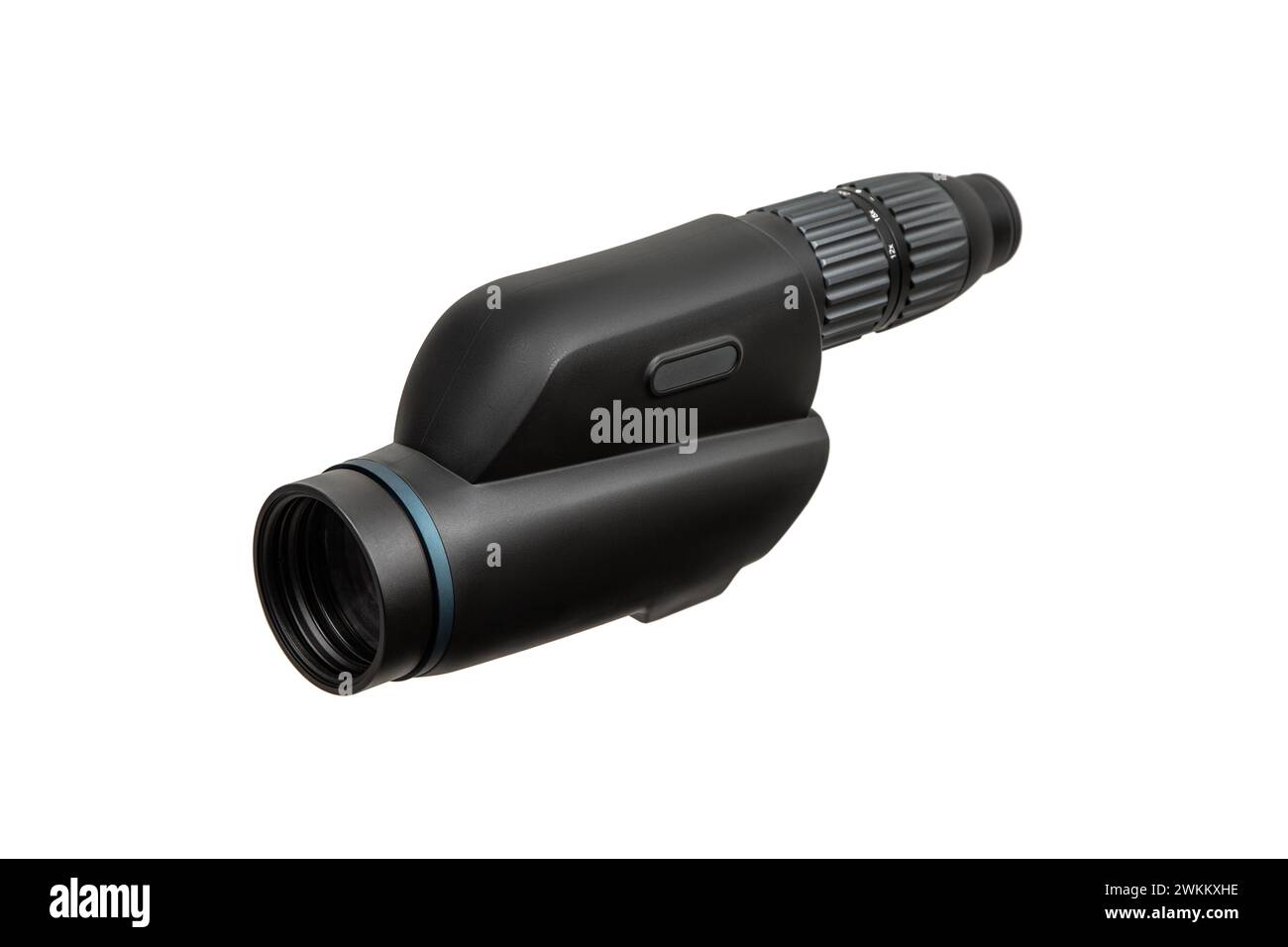 Modern spyglass. Long-range observation device. Monocular isolate on a ...