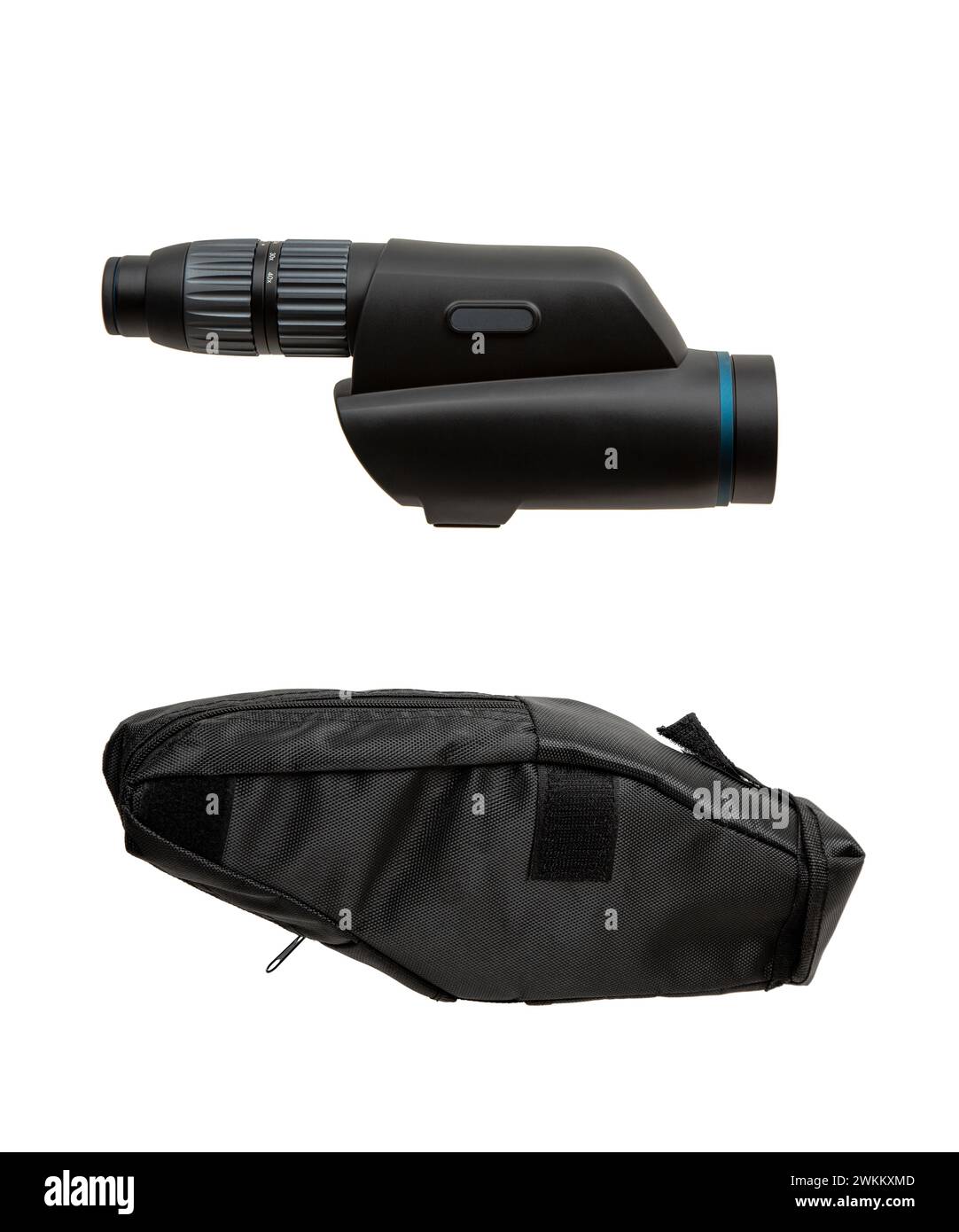 Modern spyglass. Long-range observation device. Monocular isolate on a ...