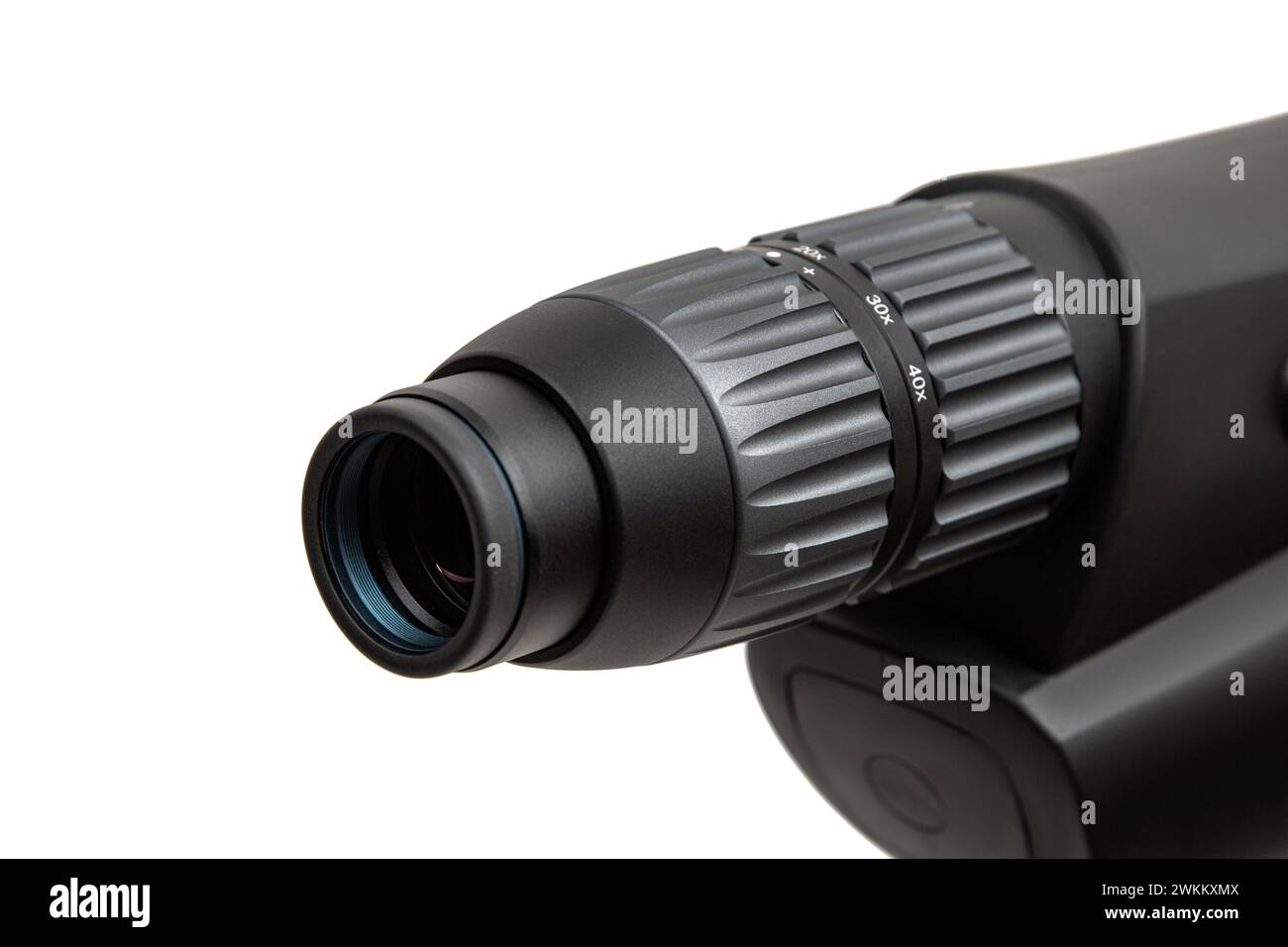 Modern spyglass. Long-range observation device. Monocular isolate on a ...