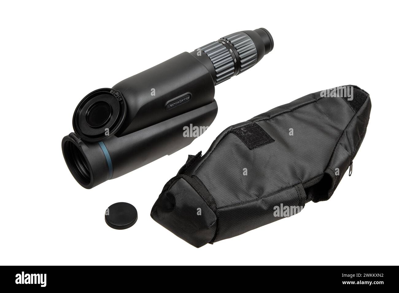 Modern spyglass. Long-range observation device. Monocular isolate on a ...