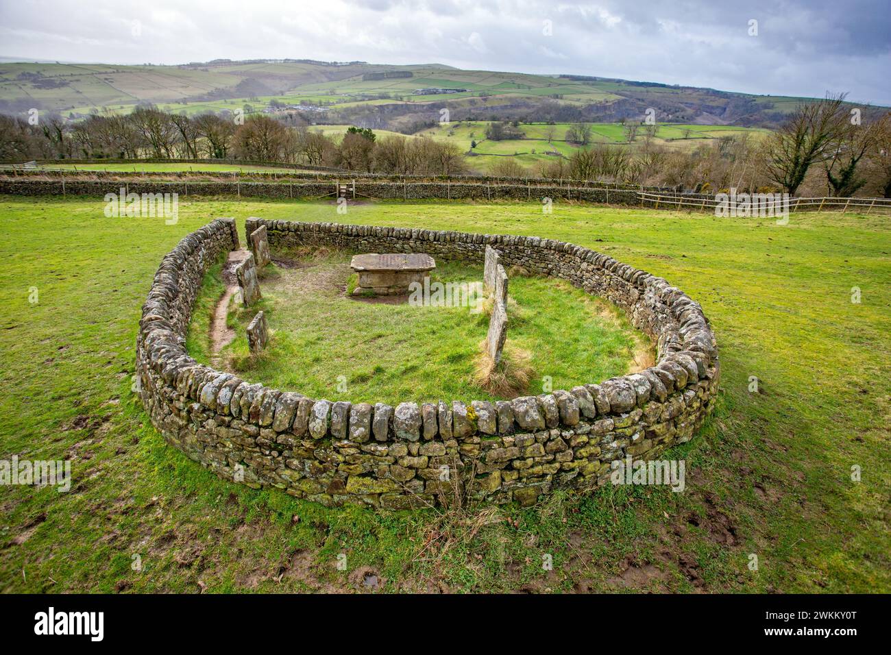 The Riley graves and tomb enclosed by a stone wall, the graves of the ...