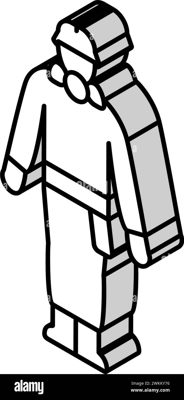 nuclear power plant worker energy isometric icon vector illustration ...