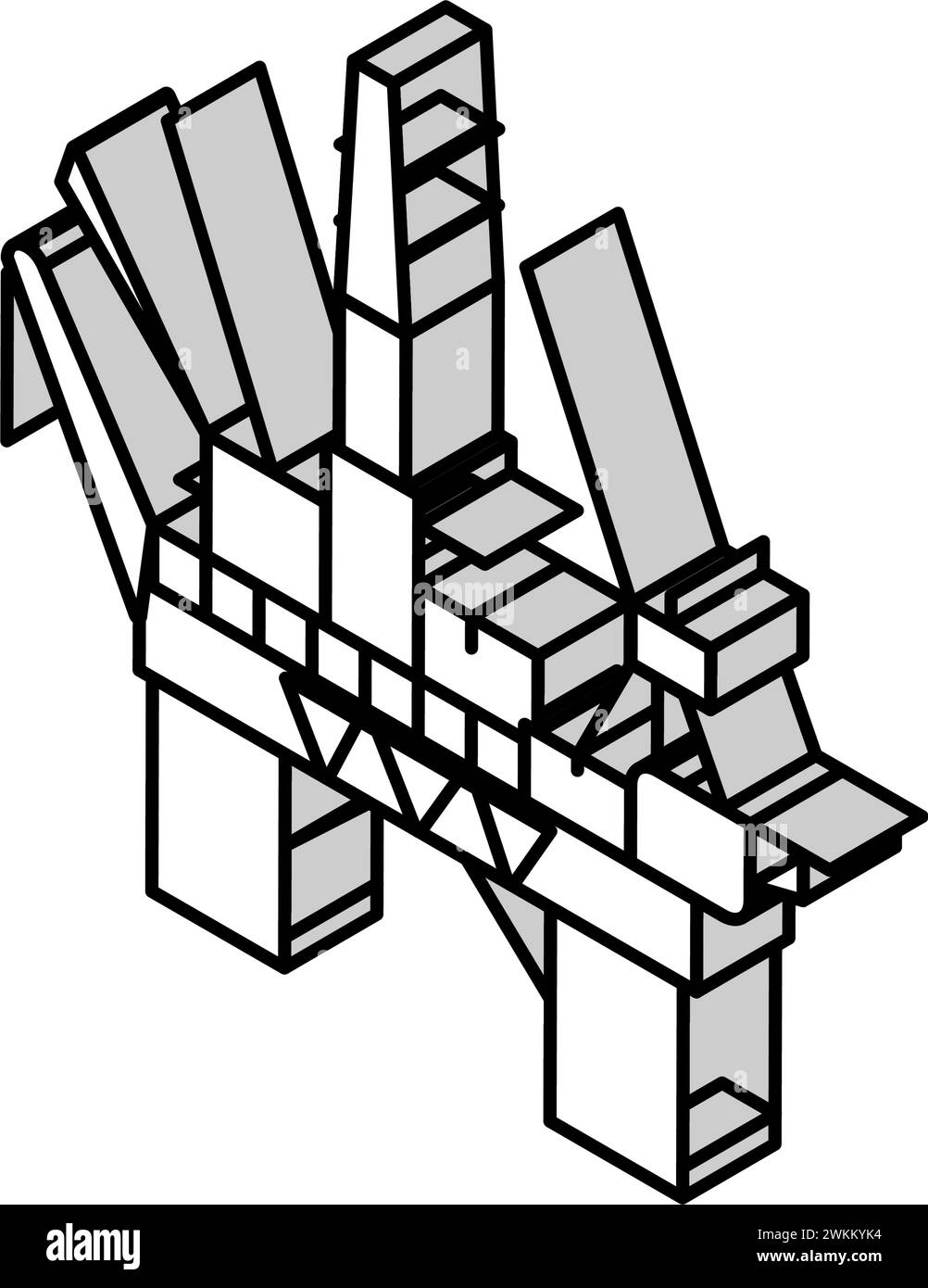 offshore drilling petroleum engineer isometric icon vector illustration ...