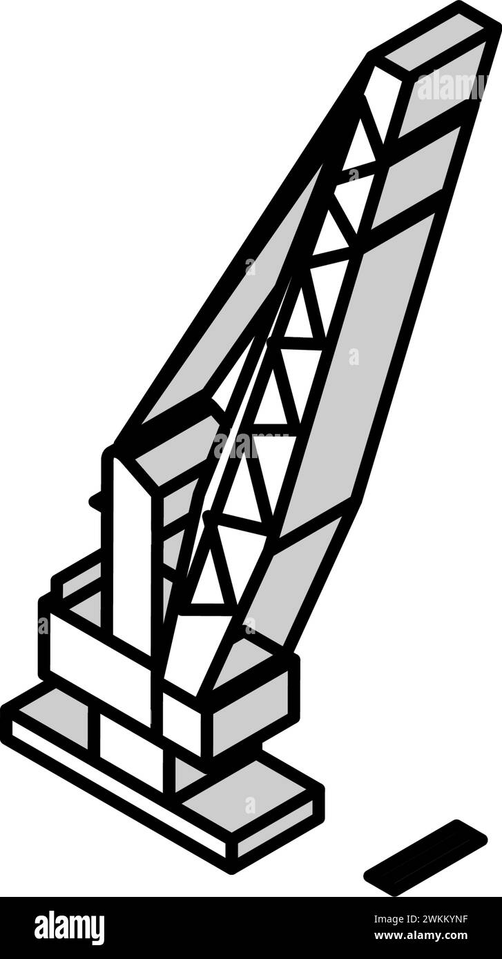 oil rig crane petroleum engineer isometric icon vector illustration ...
