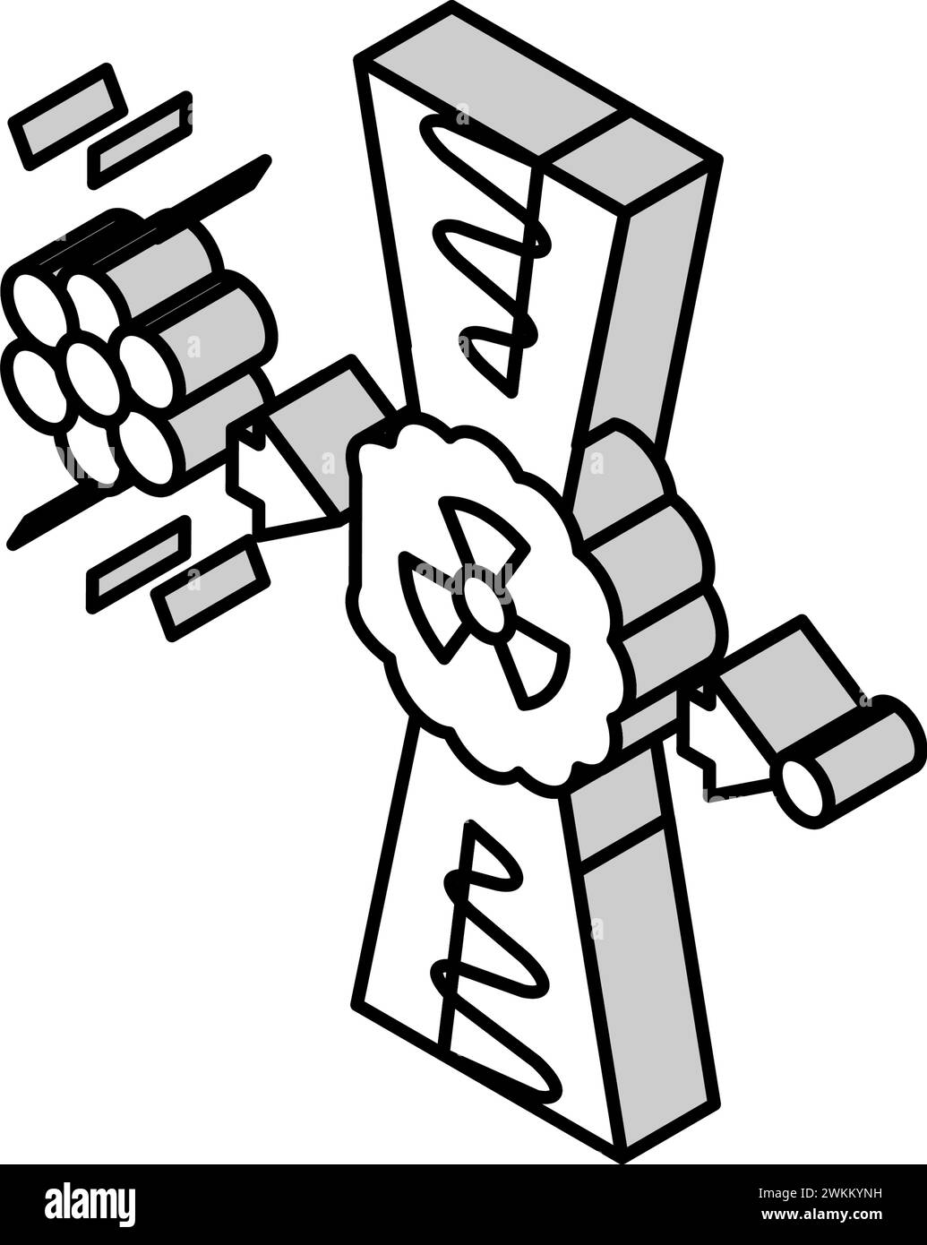 neutron activation nuclear energy isometric icon vector illustration ...