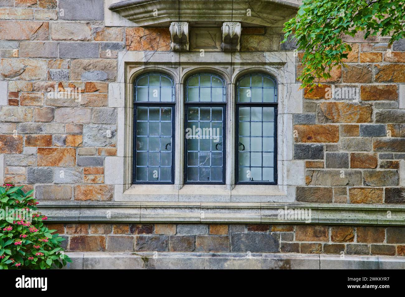 Neoclassical Window Design in Stone Wall at University Campus Stock ...