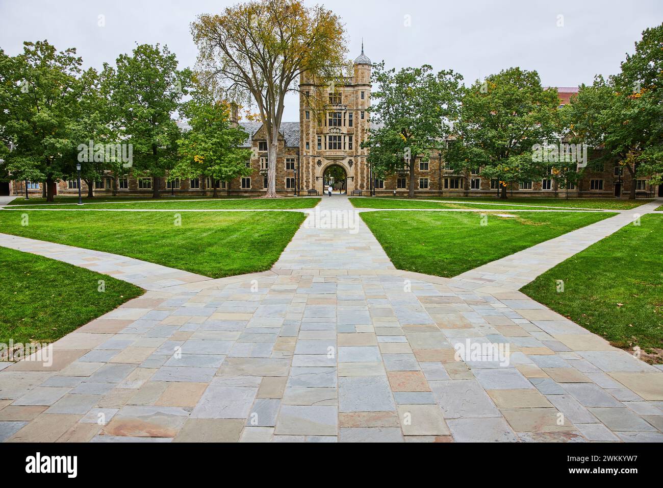Historic University Building with Autumnal Trees and Pathways Stock ...